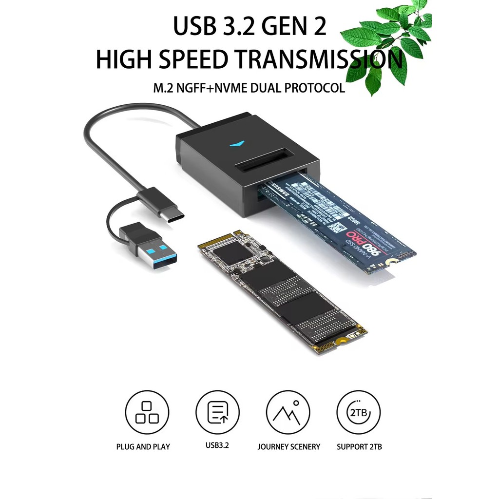 Adaptador SSD M.2 NGFF/NVMe USB 3.2 Gen 2 até 5TB Knup KP-HD850 ...