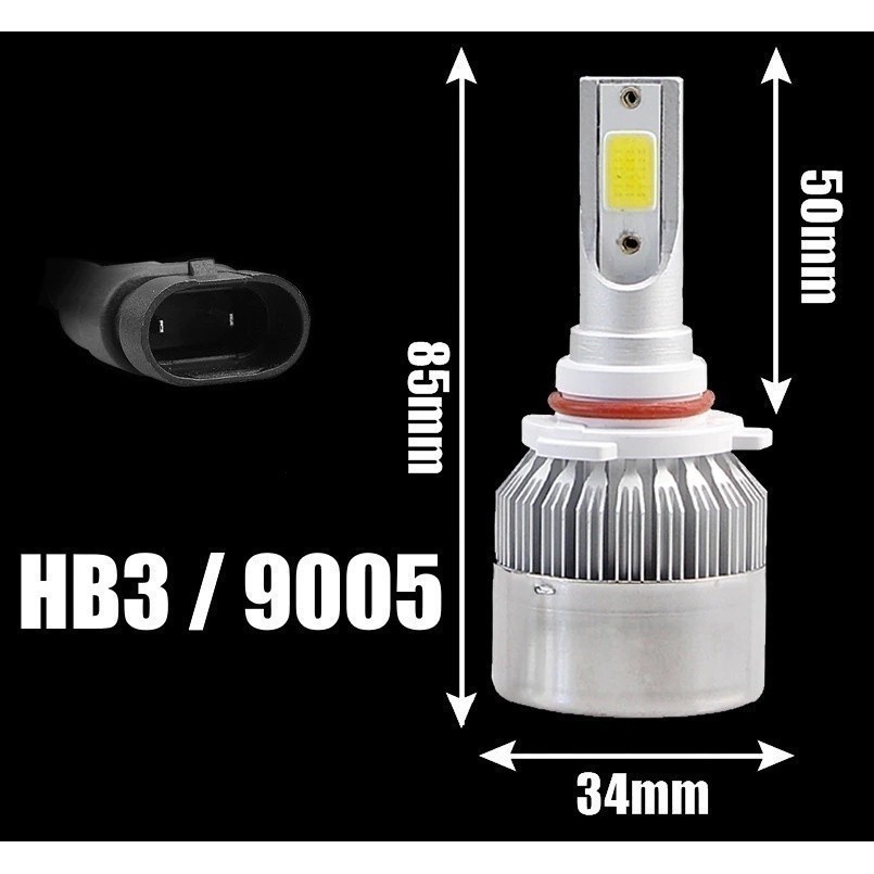 Par de Lâmpadas C6 Super Led 6000K H1 H3 H4 H7 H11 H13 H16 H27 HB3 HB4 12V a 24V | Shopee Brasil