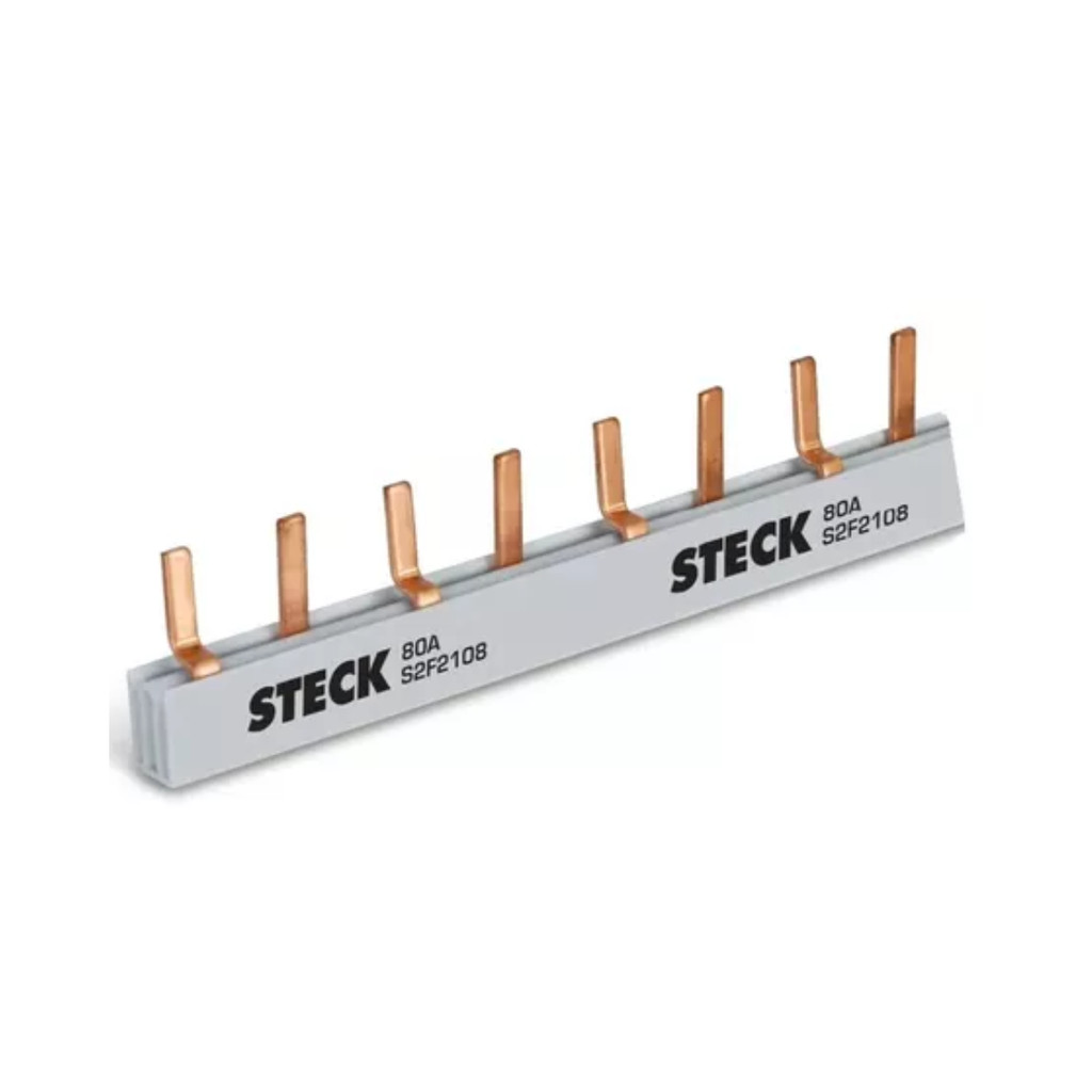 Barramento Pente Bifásico 2p 80a 8 Polos - Steck | Shopee Brasil