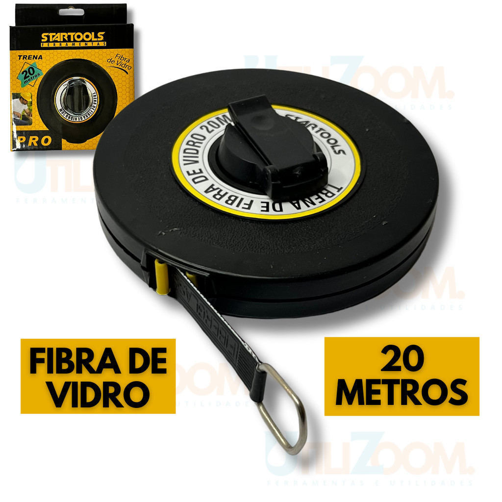 Trena Métrica Longa Fita Fibra De Vidro Trena 20 Metros Profissional ...