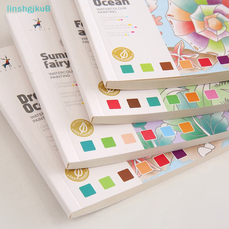 [lLinshgjkuB] 1Set Livro De Bolso Para Colorir Aquarela Portátil ...