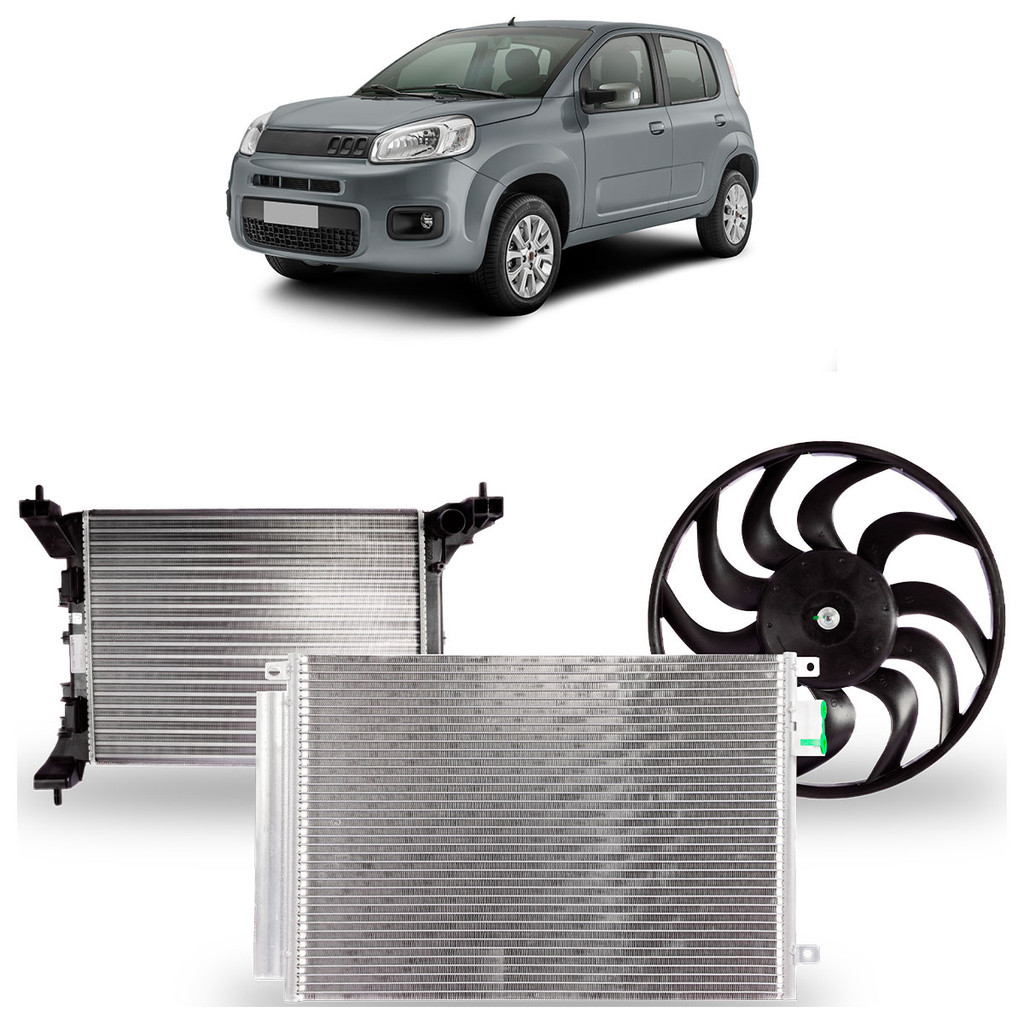 Kit Colisão Uno 1.4 Flex Automático 2015 2016 Radiador Condensador e ...