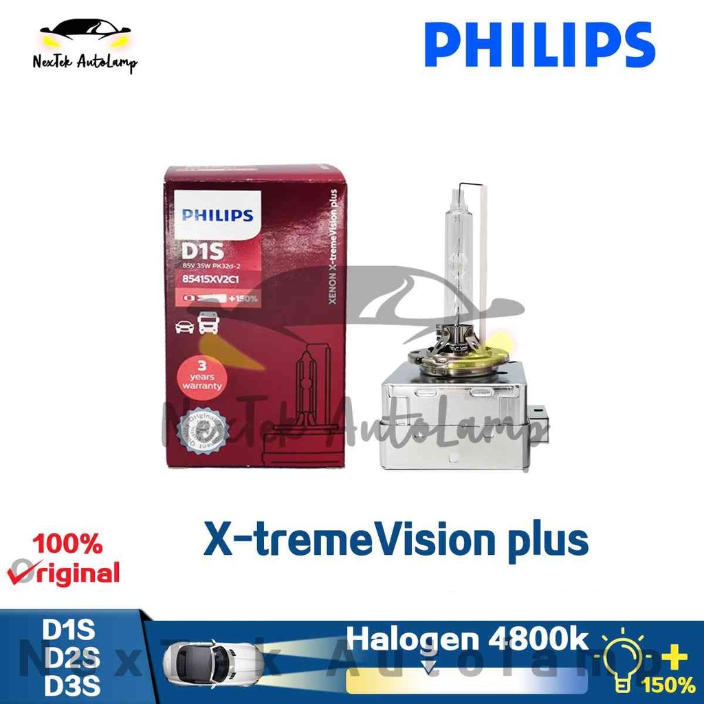 Philips Xenon X-tremeVision Plus D1S D2S D3S 4800K 35W Iluminador +150% Farol De Carro Lâmpada ...