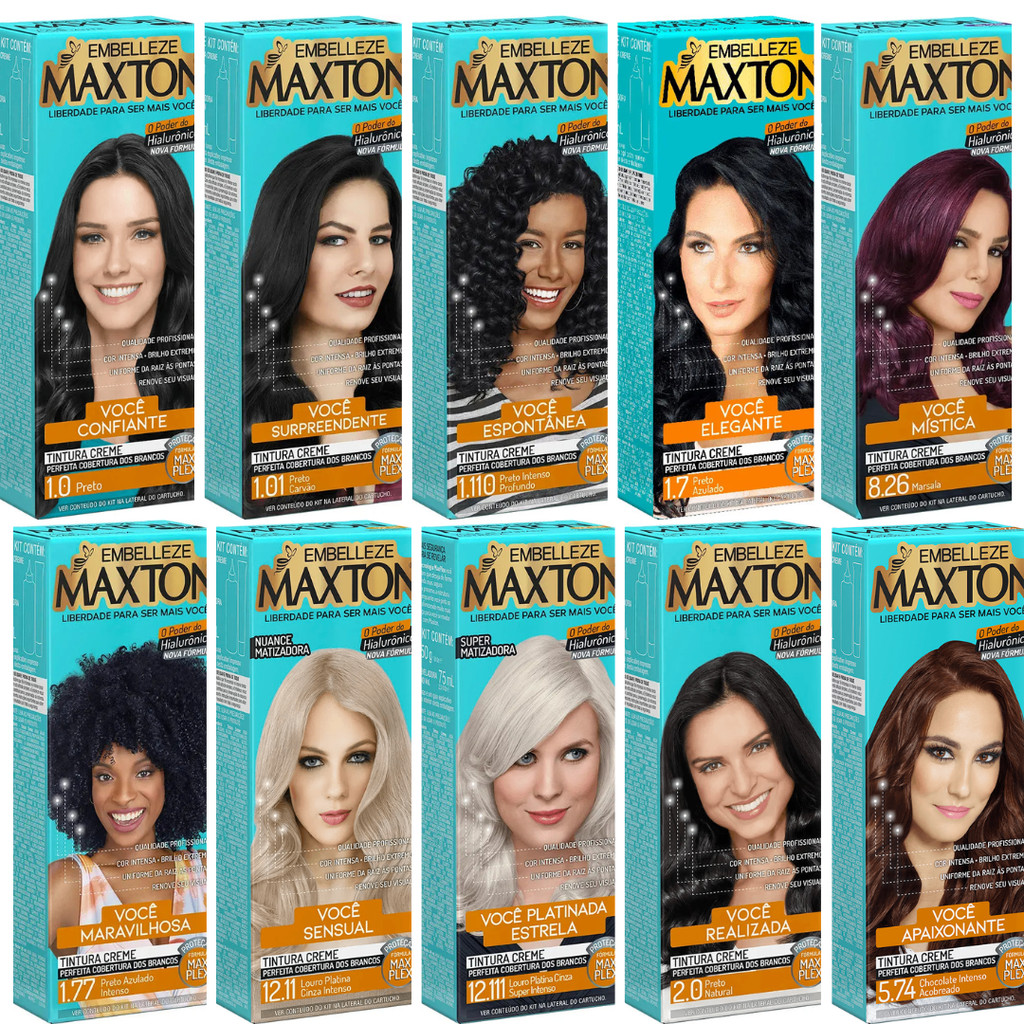 TINTA DE CABELO MAXTON - CONFIRA AS CORES DISPONÍVEIS | Shopee Brasil