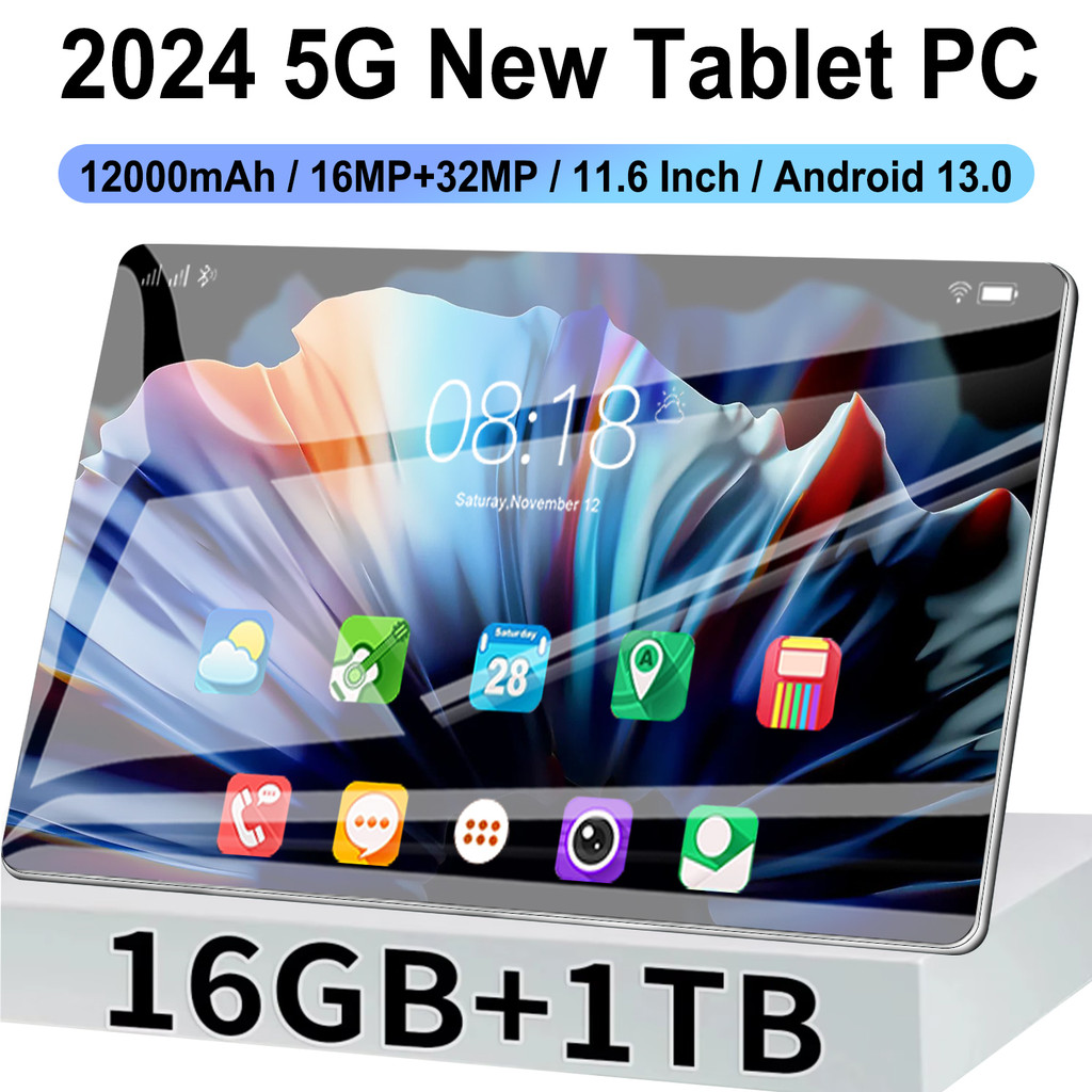 2025 novo estilo 11.6-Polegada Tablet PC 16GB + 1TB 12000mAh HD 5K Android 13 5G cartão duplo ...