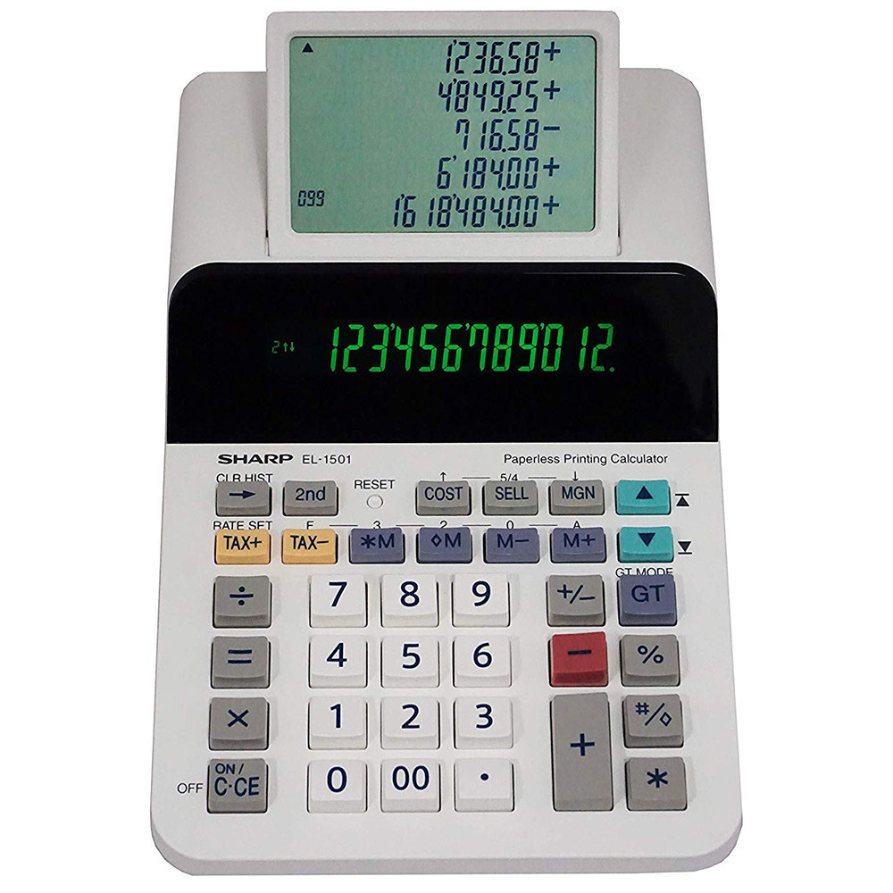 Calculadora Sharp EL-1501 12 Digitos Display de 5 Linhas - Branco | Shopee Brasil