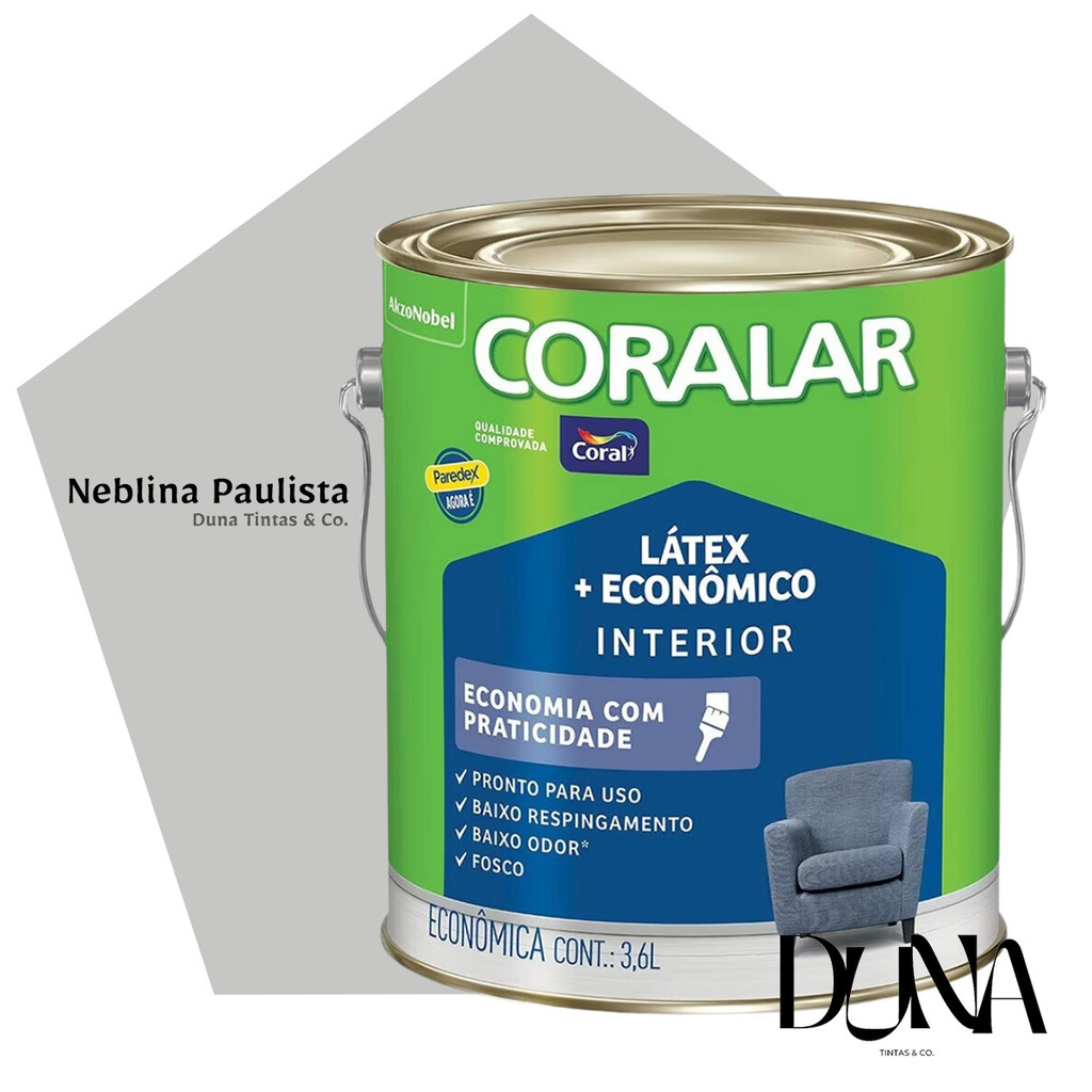Tinta Coral Neblina Paulista Antimofo Coralar 3,6L | Shopee Brasil