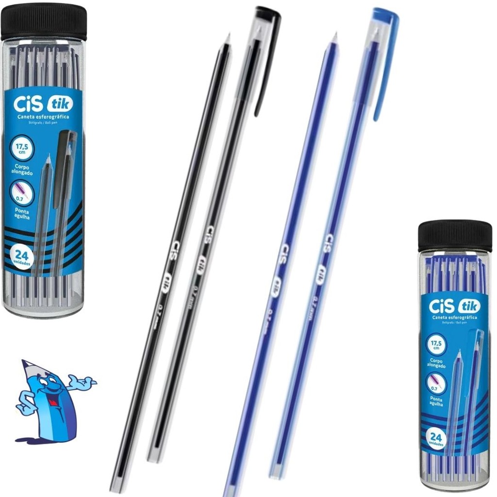 KIT 6 CANETAS CIS 0,7MM PONTA AGULHA TIPO SPIRO ESFEROGRAFICA | Shopee ...
