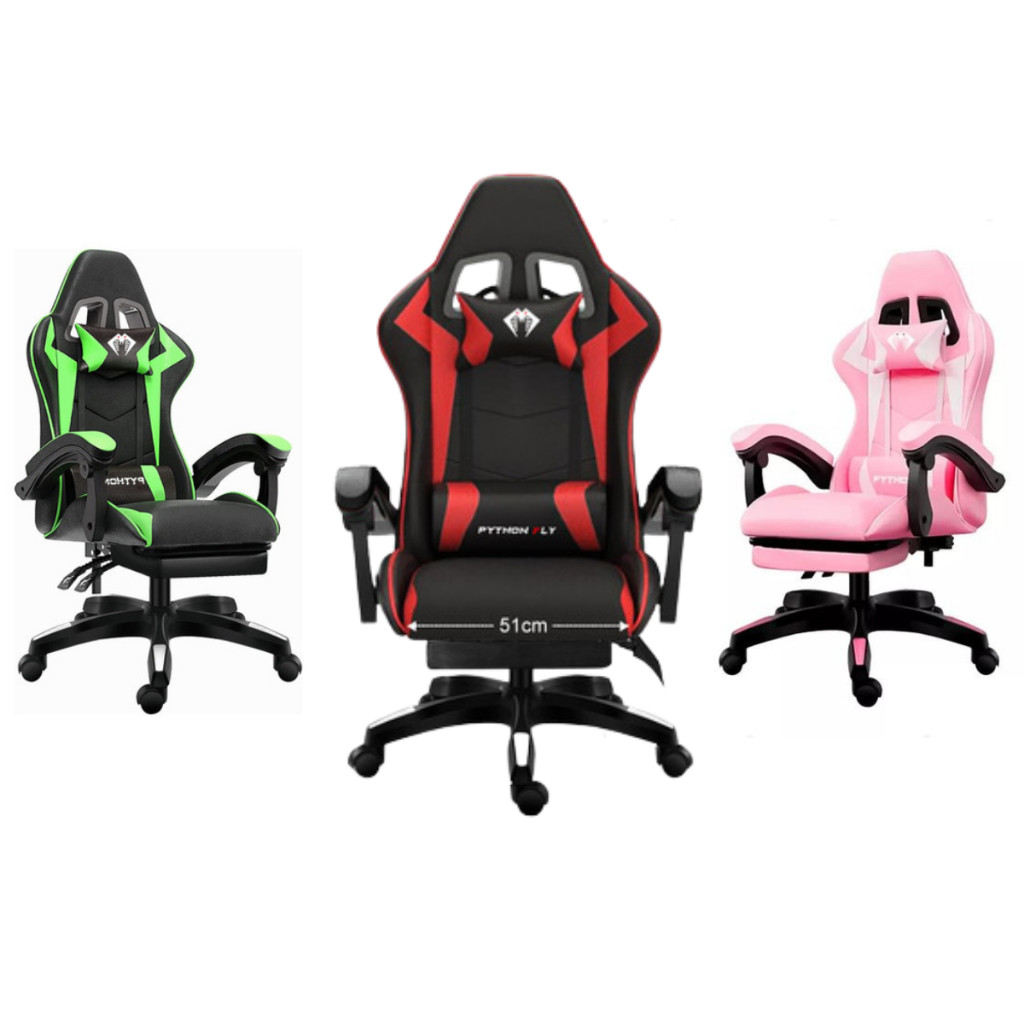 Cadeira Gamer Ergonômica Escritório Python Fly X12 Pro Cor Preto Verde e Rosa Material do ...