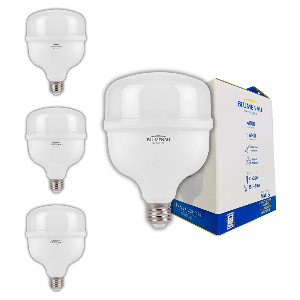 Kit 4 Lampada Led 50w Alta Potencia Bivolt 6500k Branco Frio Blumenau ...