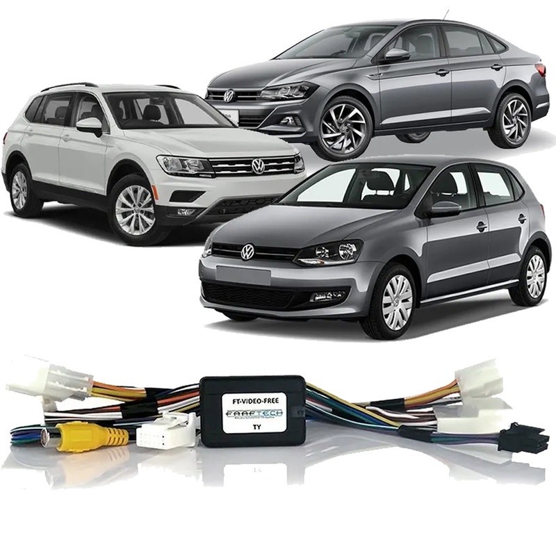 Interface Desbloqueio Tela VW Polo Virtus 2019 Faaftech Vídeo em Movimento Plug and Play ...