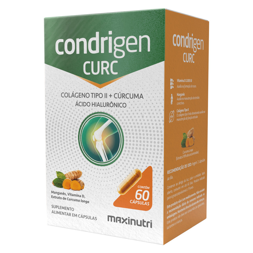 Condrigen Curc Colágeno Tipo 2 + Cúrcuma 60 Cáps Maxinutri | Shopee Brasil