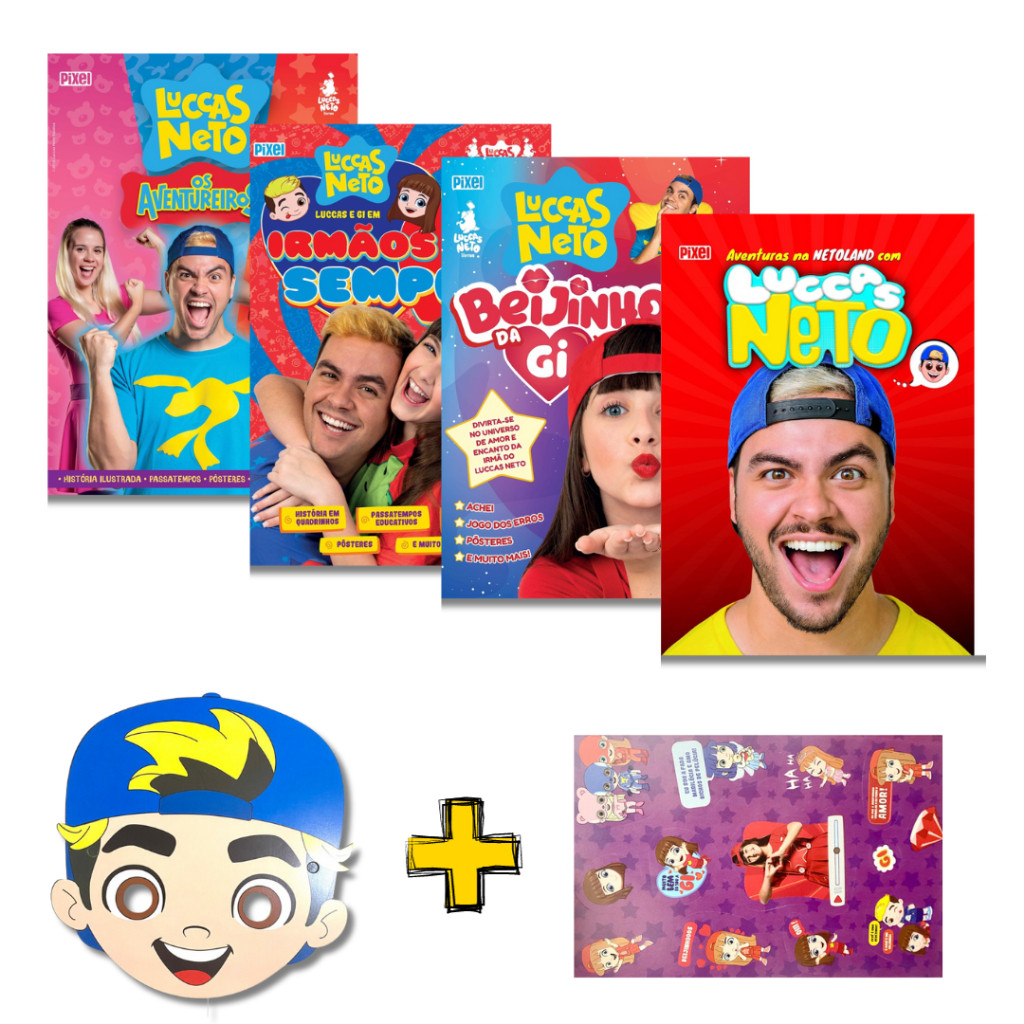 Kit Livrões Oficial Luccas Neto e Gi e os Aventureiros muita atividade ...