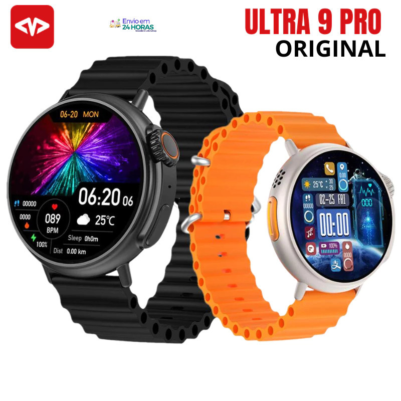 Relógio inteligente Microwear Smart Watch Ultra 9 Pro REDONDO 49mm NFC ...