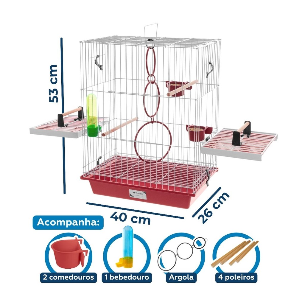 Gaiola Calopsita Mansa Pássaros Luxo Com Acessórios Para Calopsita ...