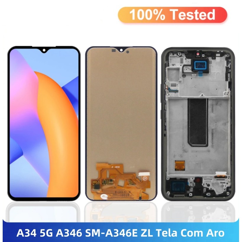 6.6" ZL A34 5G Display Compativel A346 SM-A346E Frontal Premium Tela ...