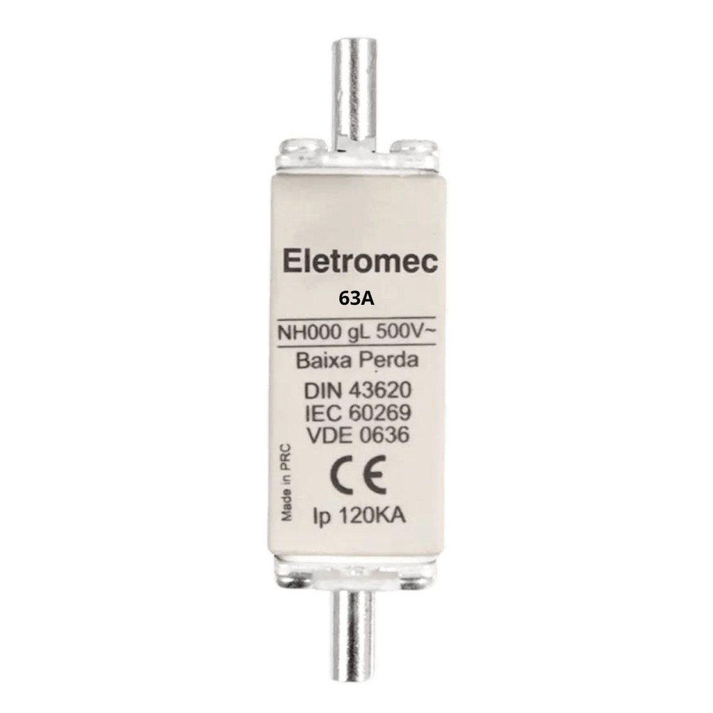 Fusível Nh Retardado T-000 gL/gG 63A 500Vca 120kA Eletromec | Shopee Brasil