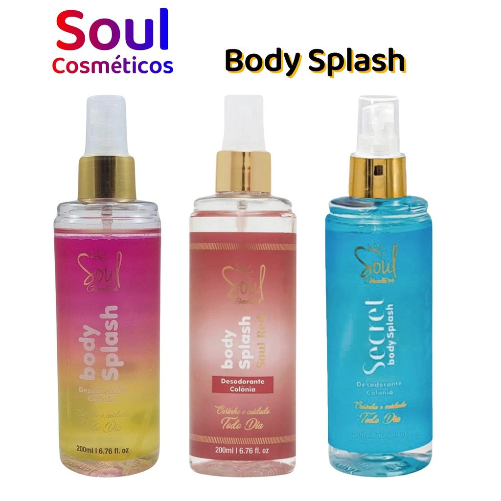 Body Splash Soul Cosméticos 200ml – Secret, Red e Paradox – Fragrâncias ...