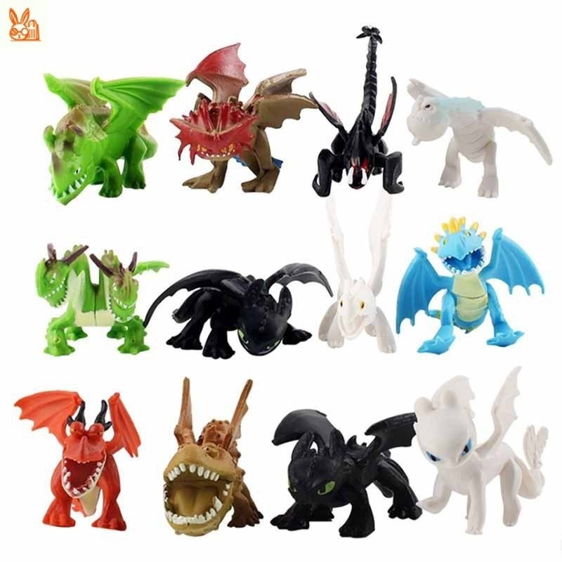 Como Treinar o Seu Dragão Night Fury 12 PCS Cake Topper Action Figure ...