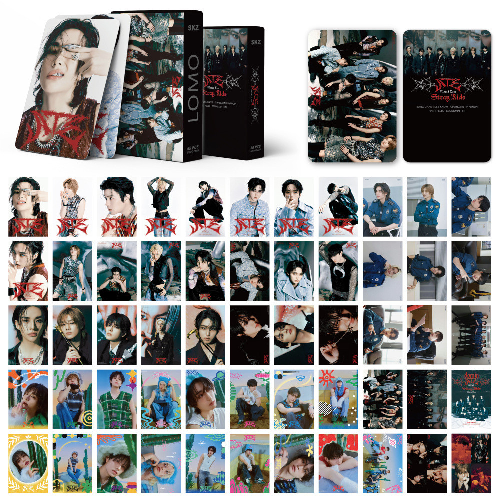 55pcs STRAY KIDS SKZ HOP Lomo Cartões HIP TAPE Retorno UNVEIL TRACK ATE ...
