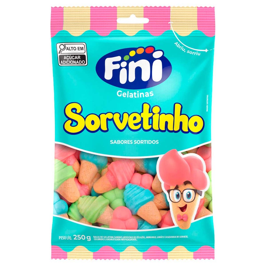 Bala Gelatina Ice Cream 250g- Fini | Shopee Brasil