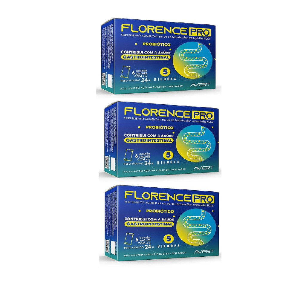 Kit 3 Suplemento Florence Pro 6 Sachês Sem Sabor - Avert | Shopee Brasil