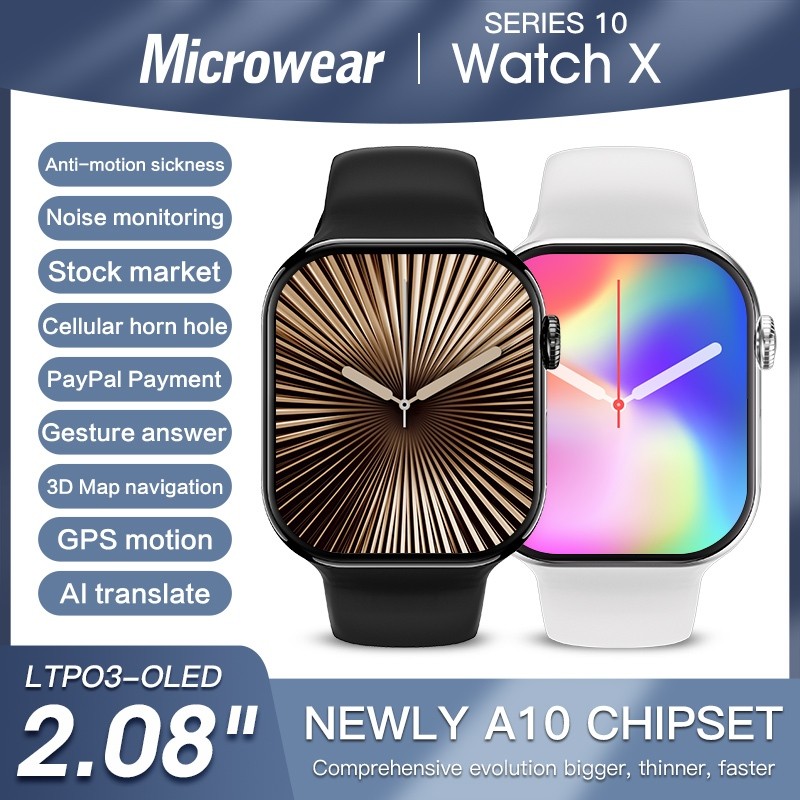 Microwear Série 10 S10 Relógio X Inteligente 48mm ChatGPT Gesto Resposta NFC Bússola GPS ...