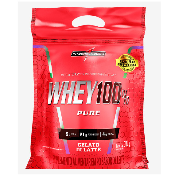 WHEY PURE 100 % GELATO DI LATTE INTEGRAL MEDICA REFIL 900G | Shopee Brasil