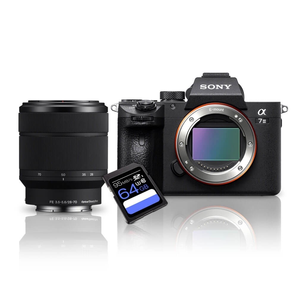 Kit Sony a7III Mirrorless + Lente Sony FE 28-70mm (SEL2870) + Cartão ...