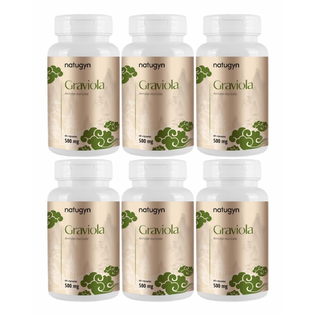Kit 6 Graviola 60 capsulas 500mg cardiovascular pressão arterial emocional estresse ansiedade ...
