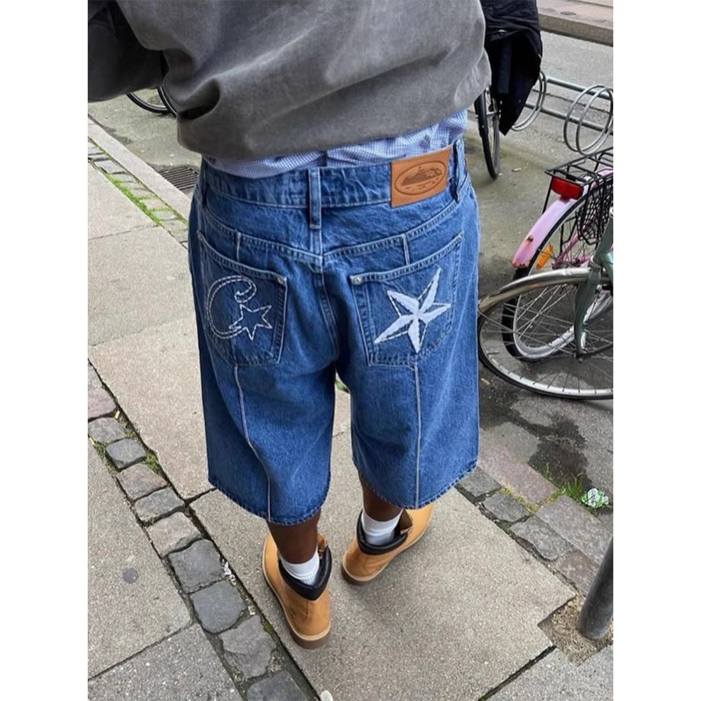 ZTA3 Europe and America C-Star Denim Jorts Embroidery Hip Hop Casual ...