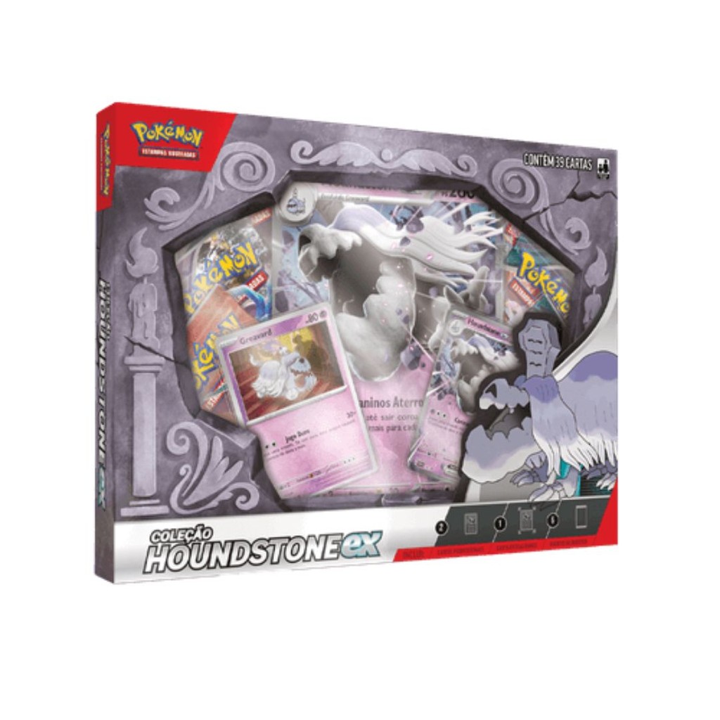 Box Houndstone EX Pokémon TCG COPAG Carta Pokemon Jogo Presente ...