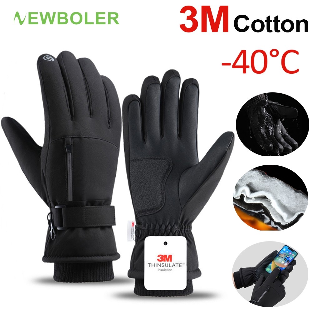 Newboler Luvas De Inverno À Prova D'água 3M Luva Quente Tela Sensível ...