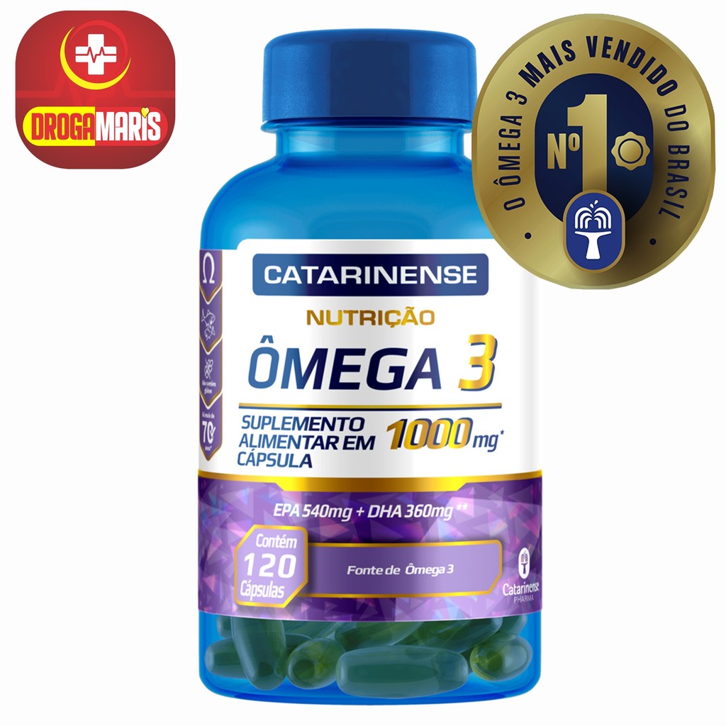 Ômega 3 1000mg - Alta Qualidade De Omega - 120 cápsulas - Catarinense ...
