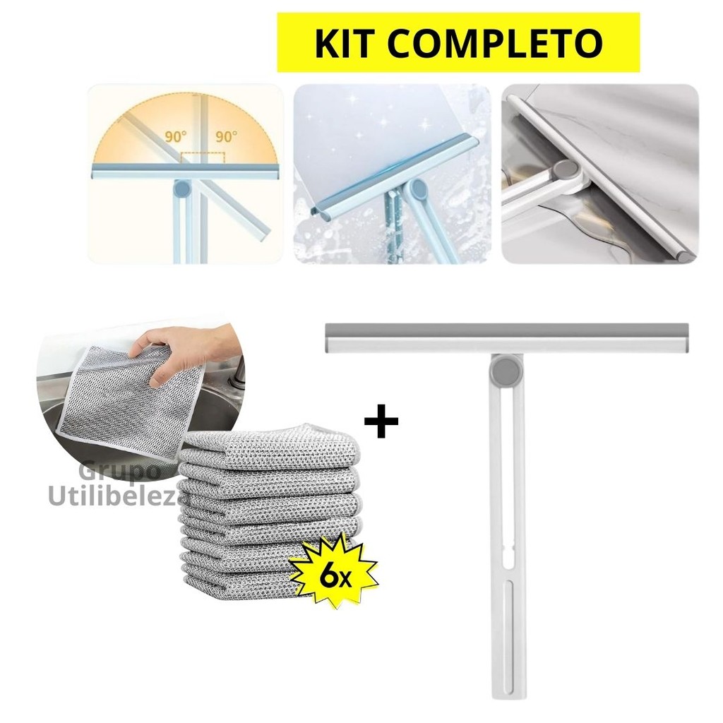 Kit Rodo Limpeza + 6 Panos De Limpeza Aço PREMIUM Arear Panela Fogão ...