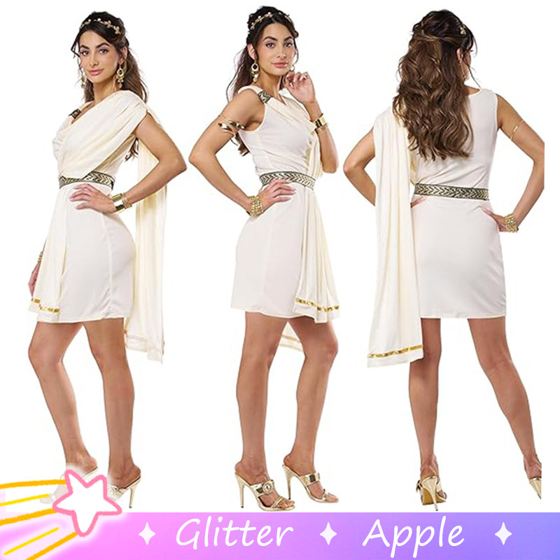Deusa Grega Antiga Sexy Vestido Branco Para Mulher Adulto Grécia Roma Halloween Natal Desempenho ...