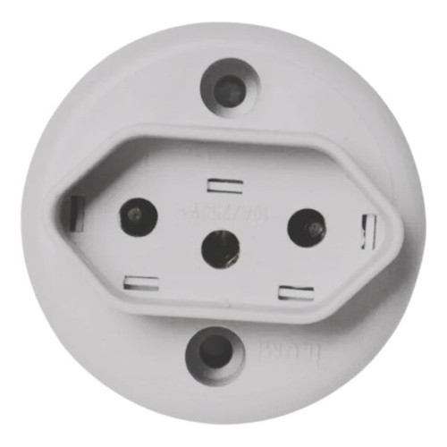 Tomada Externa Redonda 3 Pinos Ilumi Sobrepor 10A 250V Cinza | Shopee ...