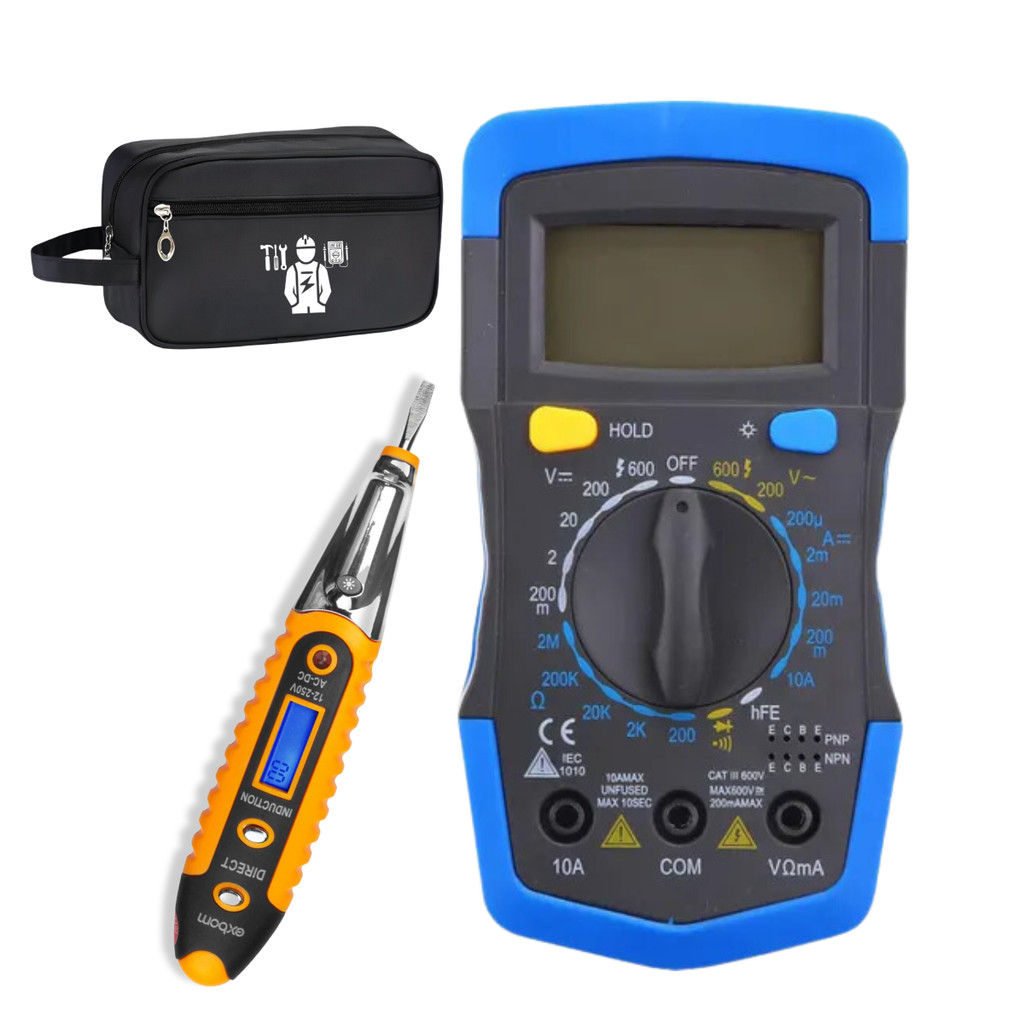 Multimetro Digital profissional BEEP + Detector Tensão | Shopee Brasil
