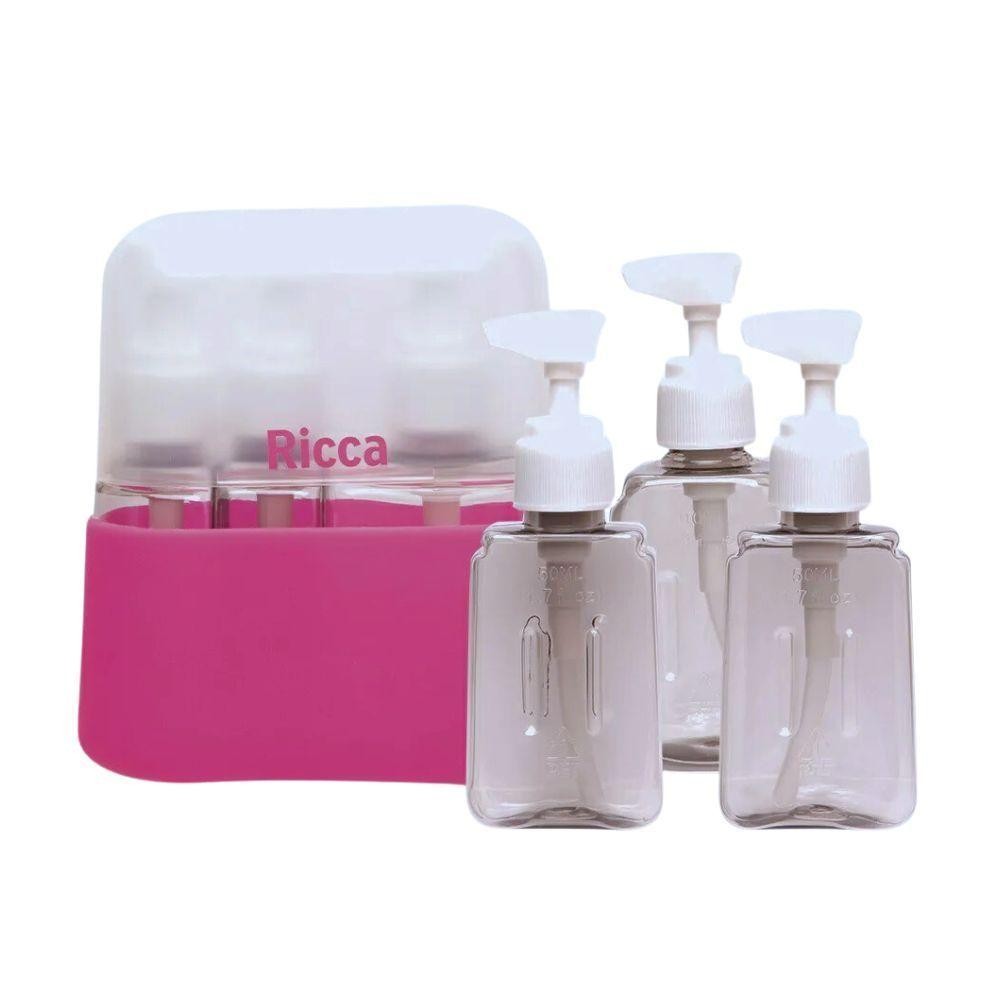 Kit De Viagem Com 3 Frascos Para Shampoo Condicionador E Sabonete Líquido Case Ricca | Shopee Brasil