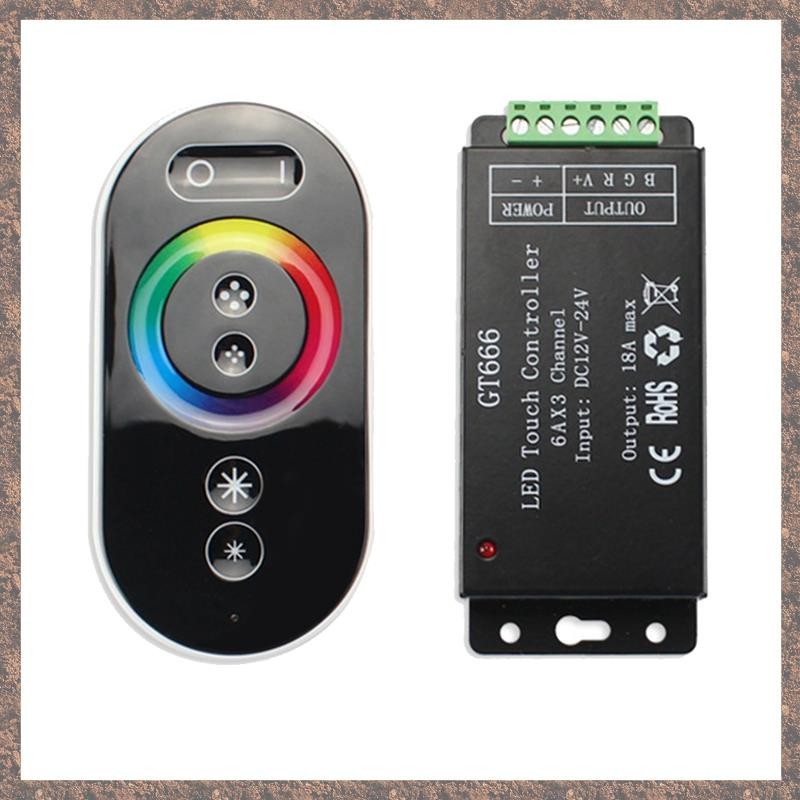 (Vyos) GT666 RGB LED Strip Controller Sem Fio RF Touch Remote DC 12V ...