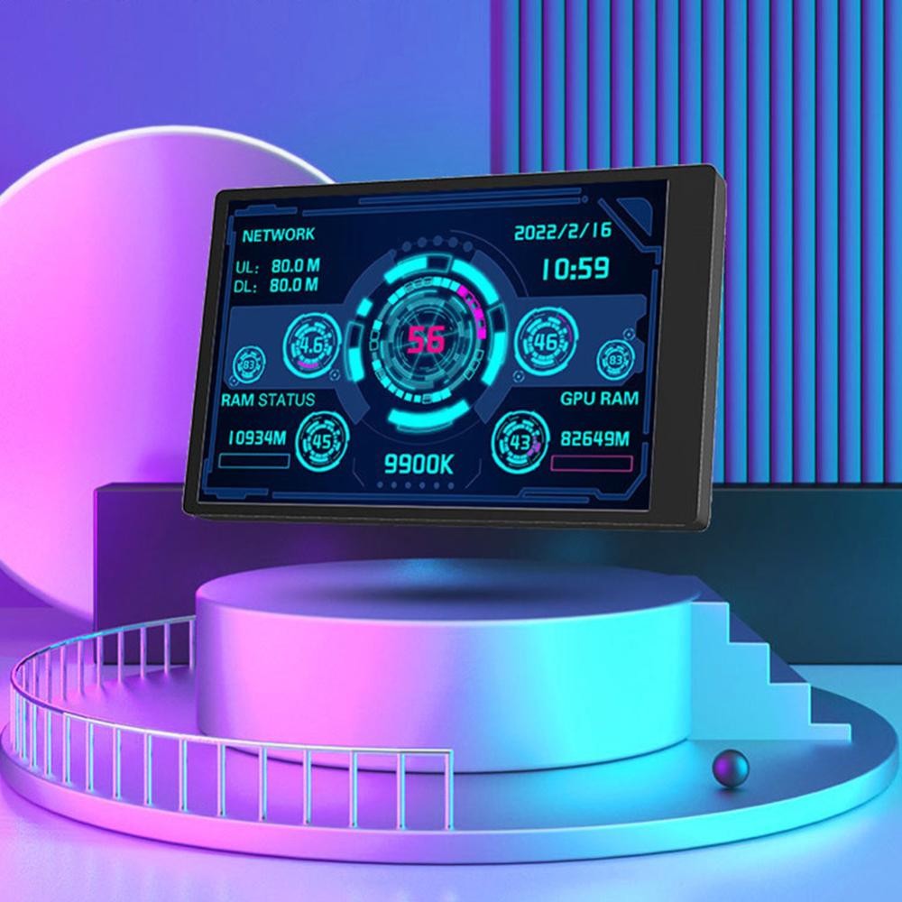 Tela Secundária IPS Tipo C De 3.5 Polegadas Para Computador CPU GPU RAM ...