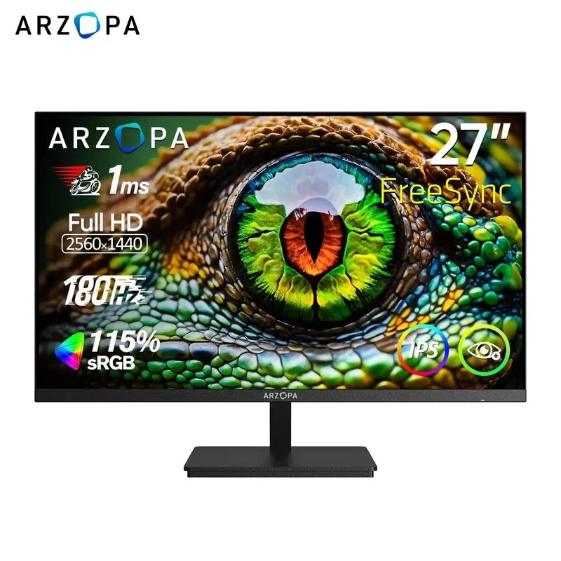 Novo monitor de PC ARZOPA 27 polegadas 180Hz 2K FastIPS QHD, monitor de ...