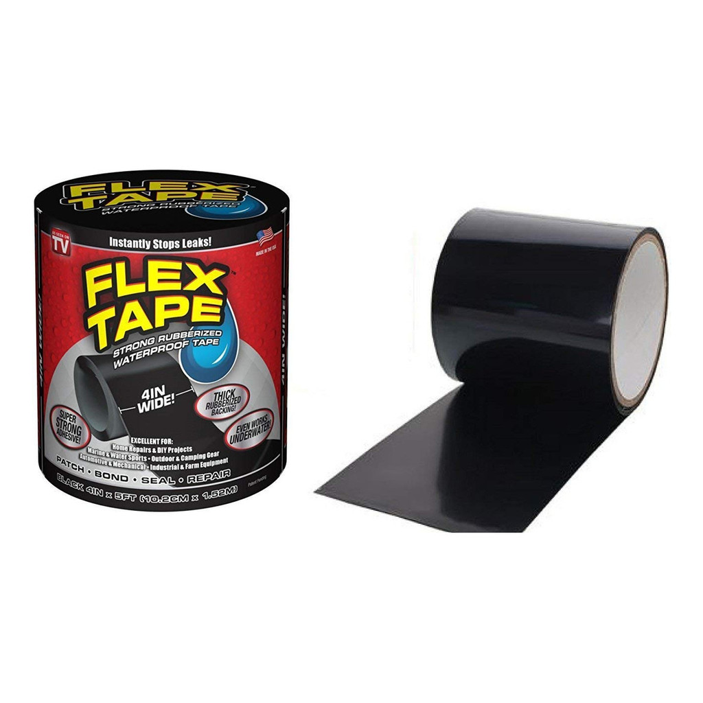 Super Fita Flex Adesiva Tape Preta 10cm X 150cm Cola Tudo Multi ...