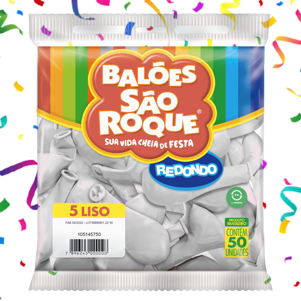 Balão Redondo Latex Liso Bexiga N°5 Decorativa 50 Unidades Transparente Festa Aniversário Balões ...