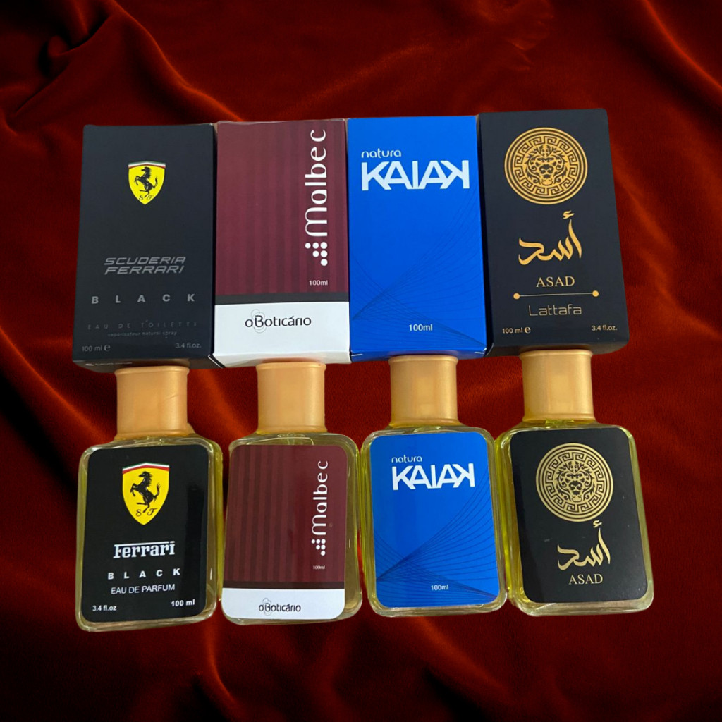 KIT 4 PARFUM NOVOS MODELOS - FB / MAL / KAI / ASAD | Shopee Brasil