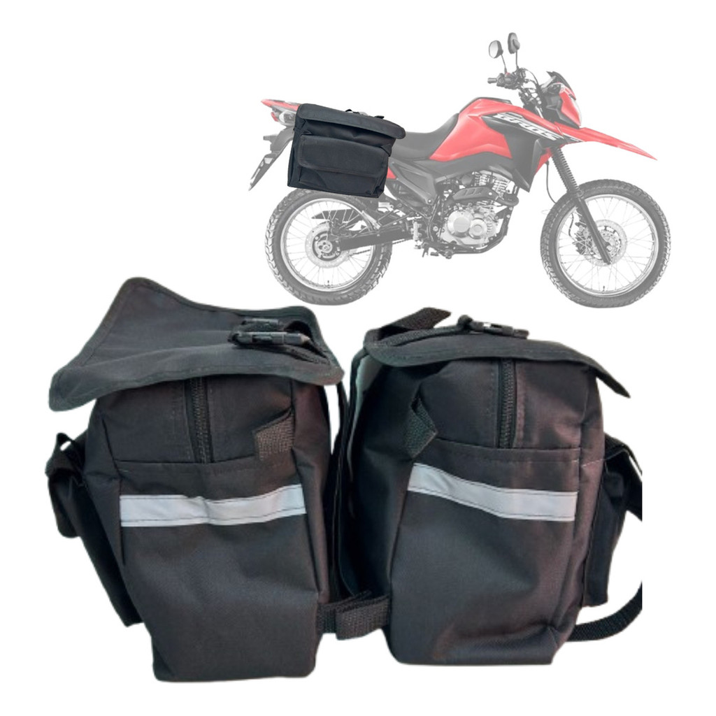 Bolsa Alforge Bau Lateral 40L Para Moto Honda Nxr 160 Bros | Shopee Brasil