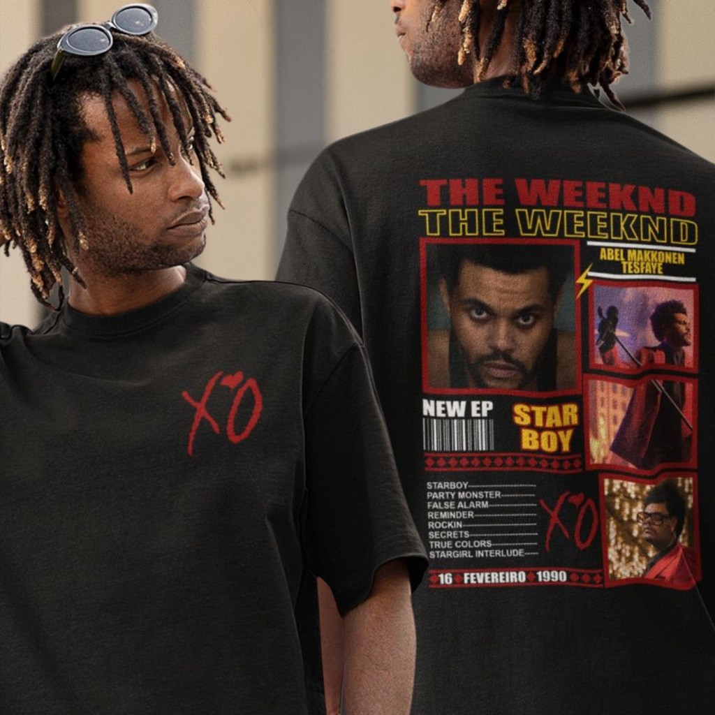 Camiseta Unissex The Weeknd Tshirt Show Cantor Album Star Boy Xo 100% ...