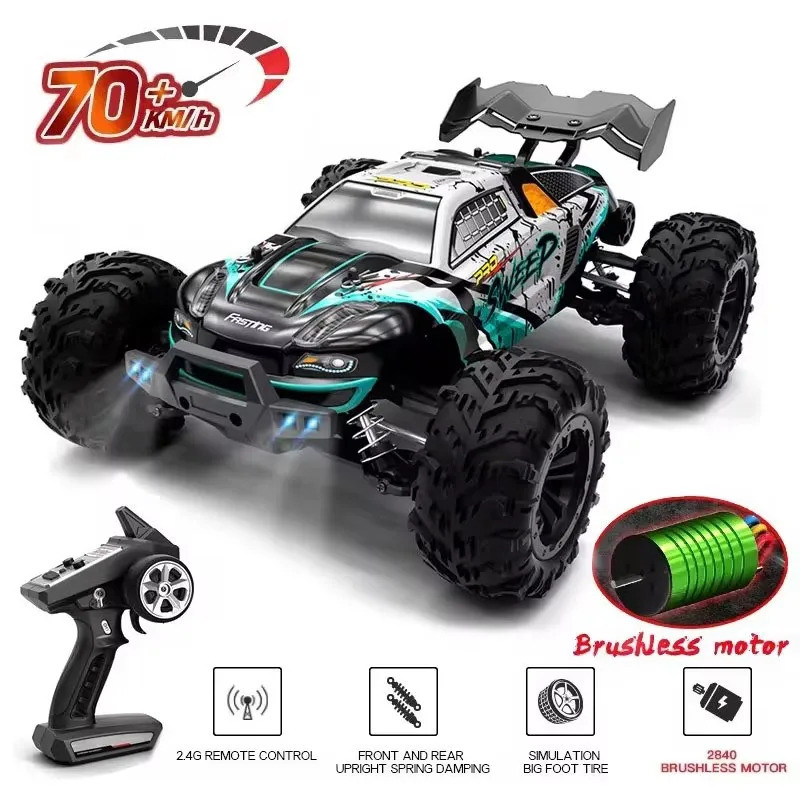 1:16 Carro RC 4WD 70KM/H ou 50KM/H com LED Carros de Controle Remoto ...