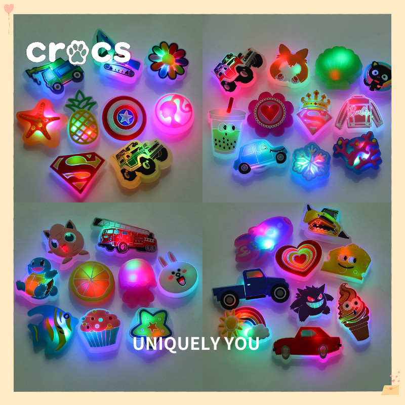 Croc Jibbitz LED Fivela De Sapato Pokémon light-up Flor Charme Bonito ...