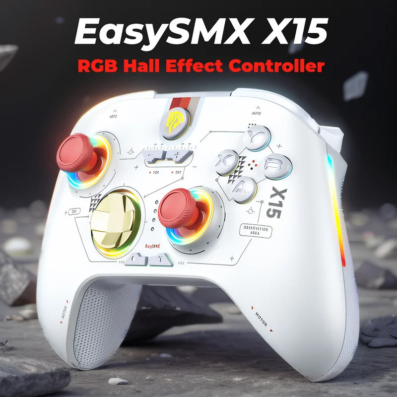 EasySMX X15 Wirelss Gamepad, RGB Bluetooth Gaming Controller Compatível com PC/Switch/Telefone ...